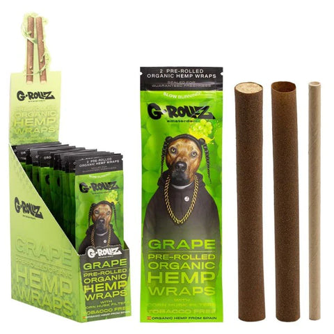 G-Rollz Pre Rolled Hemp Wrap Cones 2 Pack - Grape - Flight2Vegas Smoke Shop