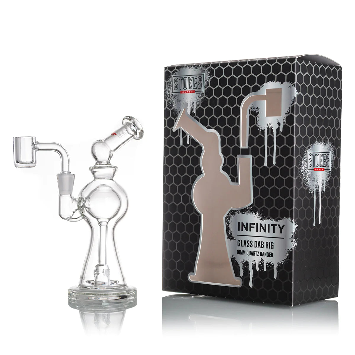 Stokes - Infinity 6.3" Glass Dab Rig - 10mm Banger - Flight2Vegas Smoke Shop
