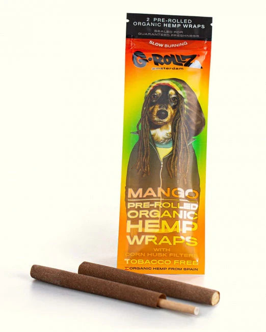 G-Rollz Pre Rolled Hemp Wrap Cones 2 Pack - Mango - Flight2Vegas Smoke Shop